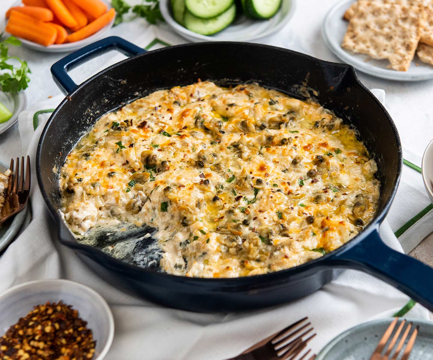Skillet Cheesy Clam Dip | Chicken of the Sea